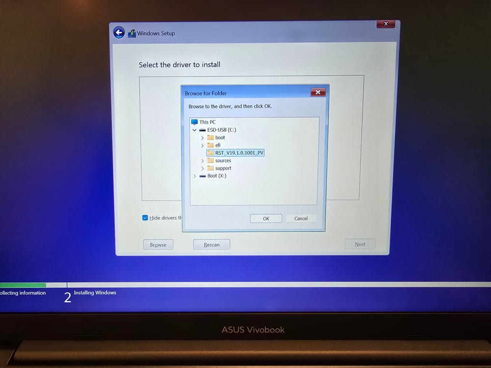 Asus Vivobook 💻 — No storage driver found? Please Help!